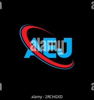 AEJ circle letter logo design with circle and ellipse shape. AEJ ...