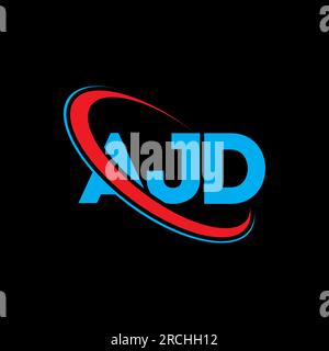 AJD circle letter logo design with circle and ellipse shape. AJD ...
