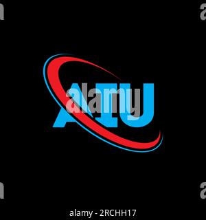 AIU circle letter logo design with circle and ellipse shape. AIU ...
