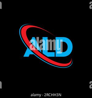 ALD circle letter logo design with circle and ellipse shape. ALD ...