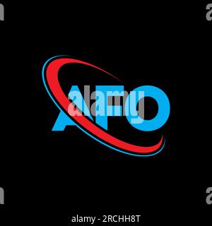 AFO circle letter logo design with circle and ellipse shape. AFO ...