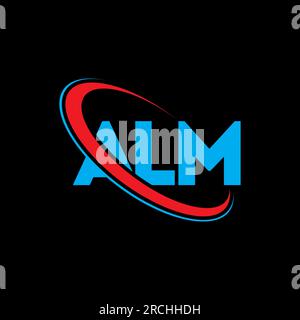ALM circle letter logo design with circle and ellipse shape. ALM ...