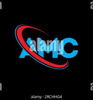 AMC circle letter logo design with circle and ellipse shape. AMC ...