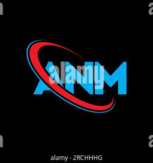 ANM circle letter logo design with circle and ellipse shape. ANM ...