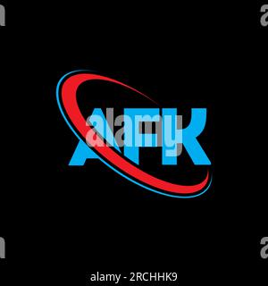 AFK circle letter logo design with circle and ellipse shape. AFK ...