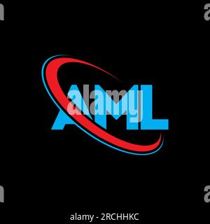 AML circle letter logo design with circle and ellipse shape. AML ...
