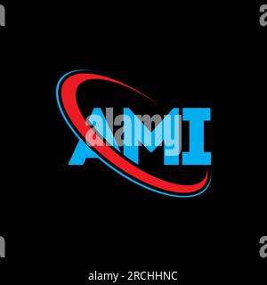 AMI circle letter logo design with circle and ellipse shape. AMI ...