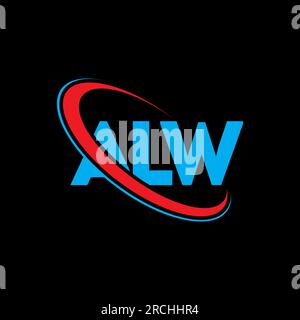 ALW circle letter logo design with circle and ellipse shape. ALW ...