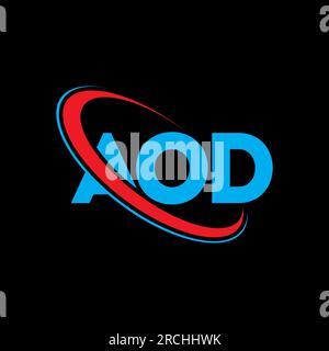 AOD circle letter logo design with circle and ellipse shape. AOD ...