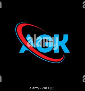 AGK circle letter logo design with circle and ellipse shape. AGK ...