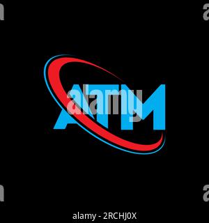 ATM circle letter logo design with circle and ellipse shape. ATM ...