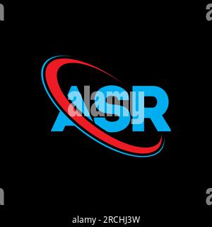 ASR circle letter logo design with circle and ellipse shape. ASR ...