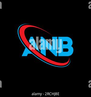 ANB circle letter logo design with circle and ellipse shape. ANB ...