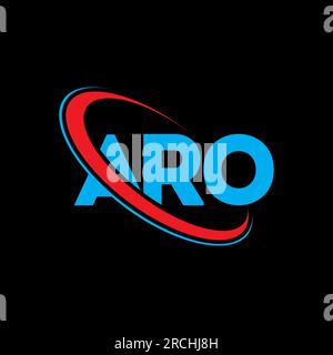 ARO circle letter logo design with circle and ellipse shape. ARO ...