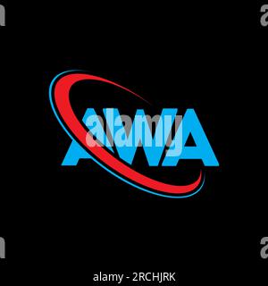 AWA circle letter logo design with circle and ellipse shape. AWA ellipse letters with ...