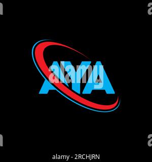 AYA circle letter logo design with circle and ellipse shape. AYA ...