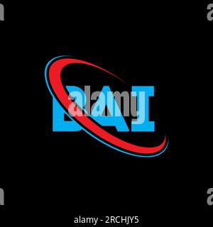 BAI circle letter logo design with circle and ellipse shape. BAI ellipse letters with ...