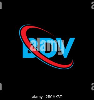 BDV circle letter logo design with circle and ellipse shape. BDV ...
