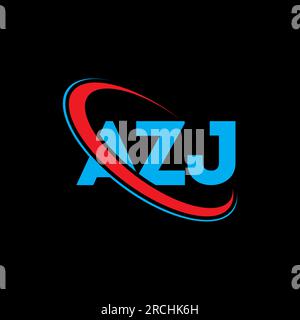 AZJ circle letter logo design with circle and ellipse shape. AZJ ...