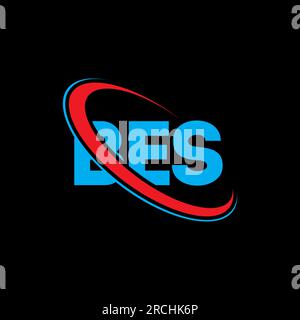 BES circle letter logo design with circle and ellipse shape. BES ...