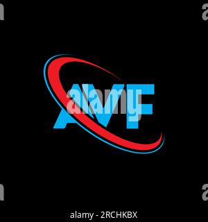 AVF circle letter logo design with circle and ellipse shape. AVF ...