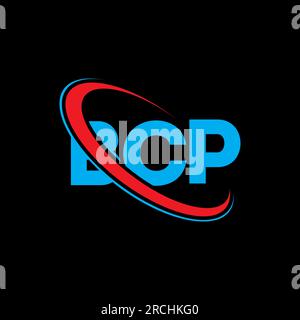 BCP circle letter logo design with circle and ellipse shape. BCP ...