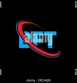 BFT circle letter logo design with circle and ellipse shape. BFT ...