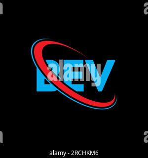 BEV circle letter logo design with circle and ellipse shape. BEV ...