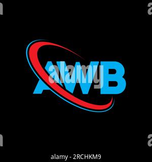 AWB circle letter logo design with circle and ellipse shape. AWB ...