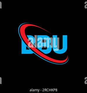 BBU circle letter logo design with circle and ellipse shape. BBU ...