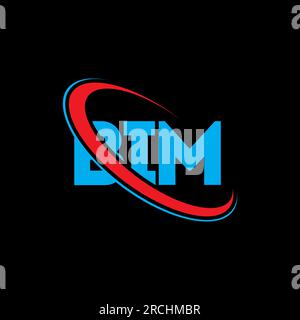 BIM circle letter logo design with circle and ellipse shape. BIM ...
