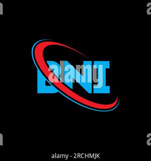 BNI circle letter logo design with circle and ellipse shape. BNI ...
