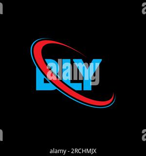 BLY circle letter logo design with circle and ellipse shape. BLY ...