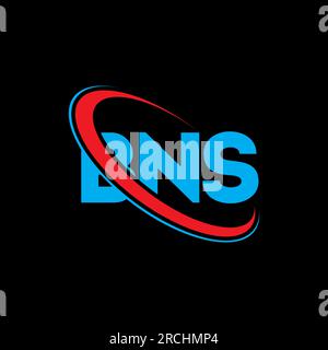 BNS circle letter logo design with circle and ellipse shape. BNS ...