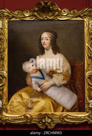 Louis XIV with his first wet nurse, madame Longuet de Lagiraudiere ...