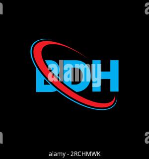 BDH circle letter logo design with circle and ellipse shape. BDH ...