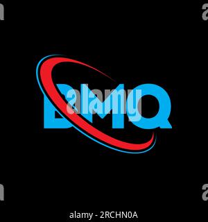 BMQ circle letter logo design with circle and ellipse shape. BMQ ...