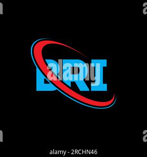 BRI circle letter logo design with circle and ellipse shape. BRI ...