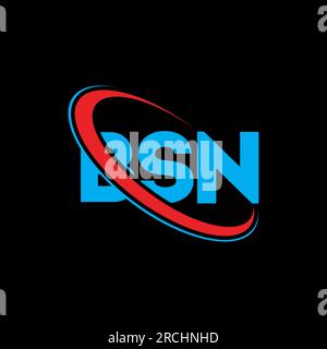 BSN circle letter logo design with circle and ellipse shape. BSN ...