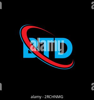 BTD circle letter logo design with circle and ellipse shape. BTD ...