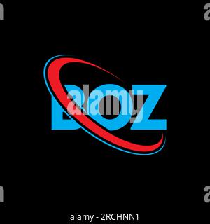 BOZ circle letter logo design with circle and ellipse shape. BOZ ...