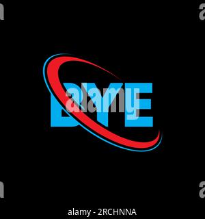 BYE circle letter logo design with circle and ellipse shape. BYE ...