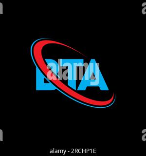 BTA circle letter logo design with circle and ellipse shape. BTA ...
