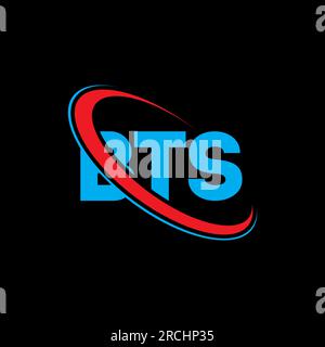 BTS circle letter logo design with circle and ellipse shape. BTS ...