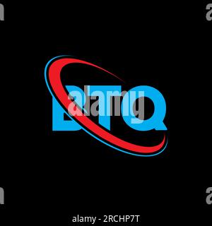 BTQ circle letter logo design with circle and ellipse shape. BTQ ...