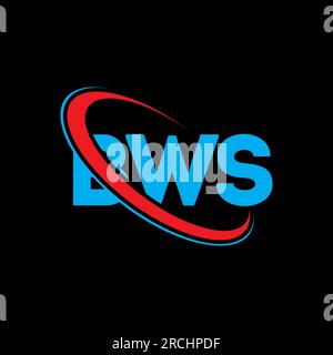 BWS circle letter logo design with circle and ellipse shape. BWS ellipse letters with ...