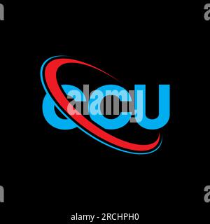 CCU circle letter logo design with circle and ellipse shape. CCU ...