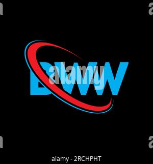 BWW circle letter logo design with circle and ellipse shape. BWW ...