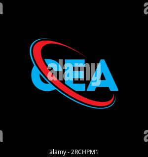 CEA circle letter logo design with circle and ellipse shape. CEA ...