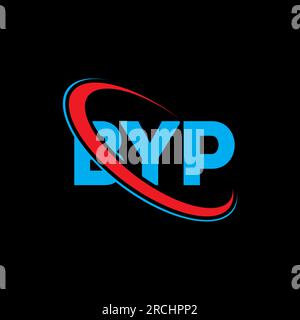 BYP circle letter logo design with circle and ellipse shape. BYP ...